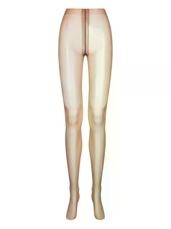 MAISON CLOSE Satin High-waisted Tights - Neutrals