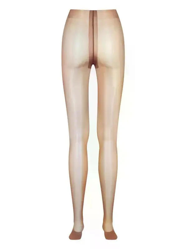 MAISON CLOSE Satin High-waisted Tights - Neutrals