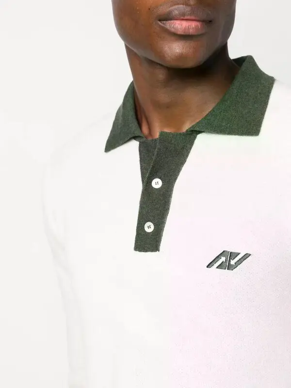 AUTRY Logo-embroidered Contrast-collar Polo Shirt