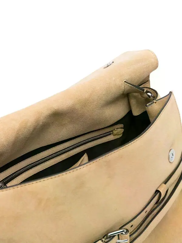 Moschino Belted Suede Tote Bag - Neutrals