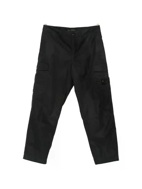 Stone Island Logo Patch Cargo Pants - Black