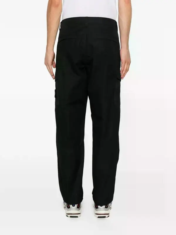 Stone Island Logo Patch Cargo Pants - Black