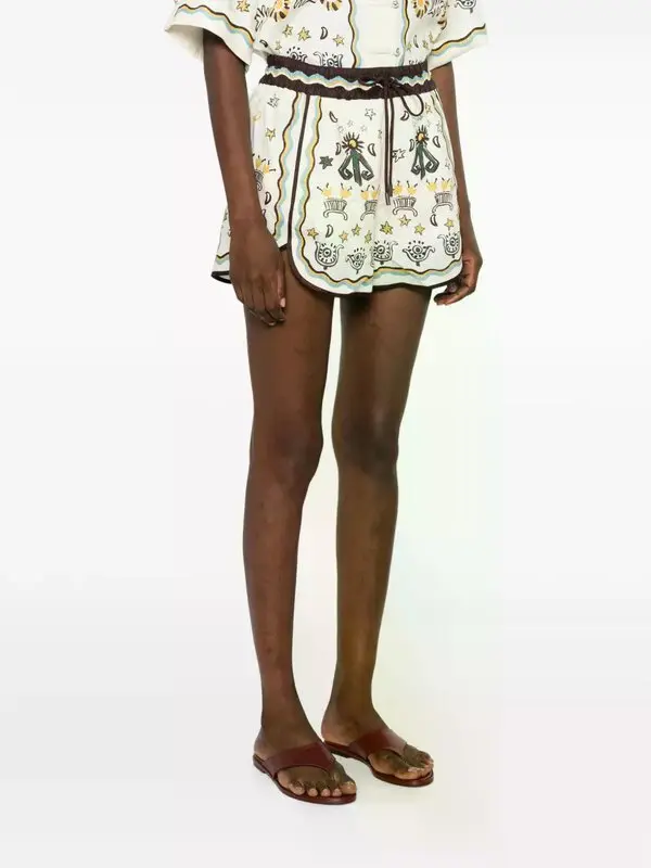 ALEMAIS Graphic Print Drawstring Shorts