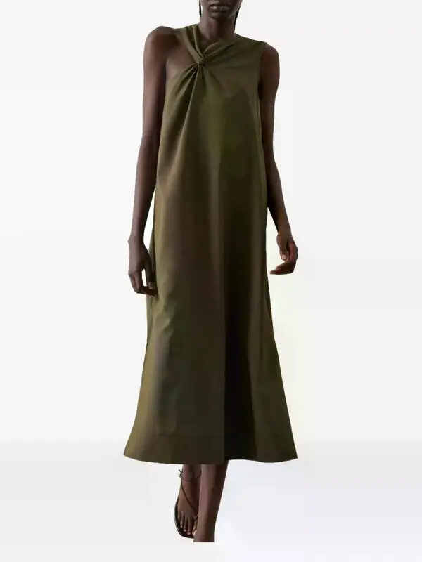 Soeur Emna Knot-detail Sleeveless Dress - Green