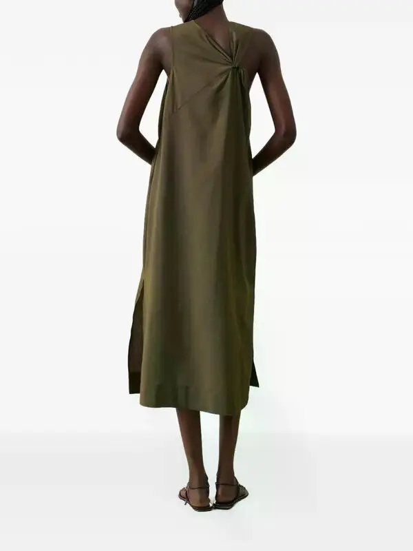 Soeur Emna Knot-detail Sleeveless Dress - Green