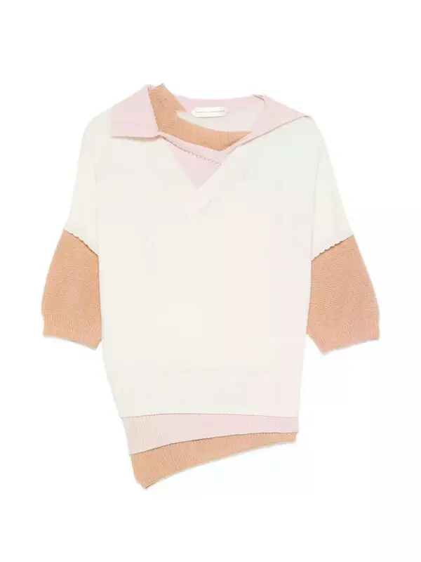 AUGUST BARRON Layered Effect V-neck T-shirt