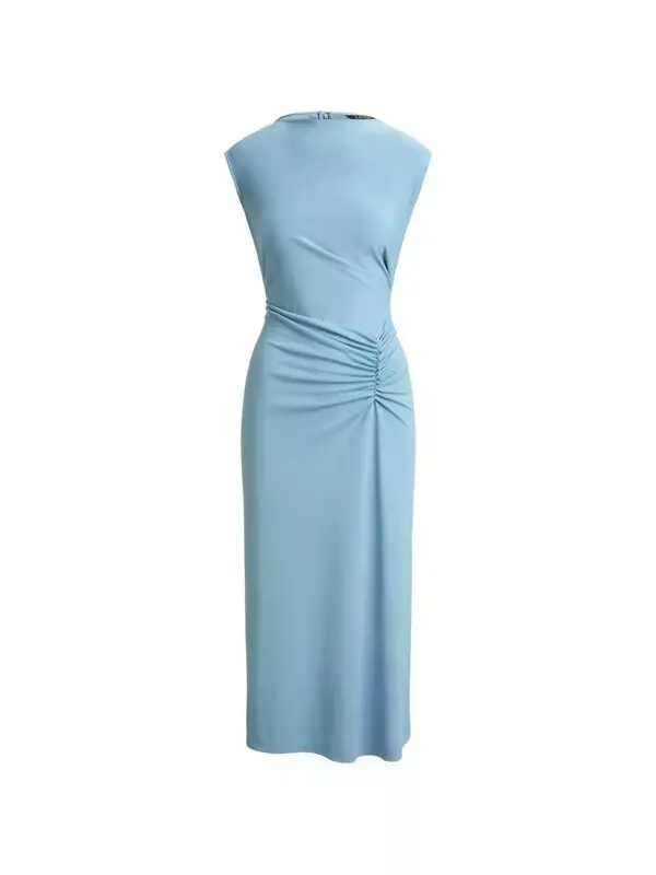 Ralph Lauren Pleated Cap-sleeve Midi Dress