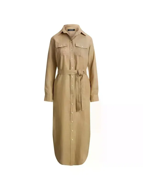 Ralph Lauren Belted Patch-pocket Midi Shirtdress - Neutrals