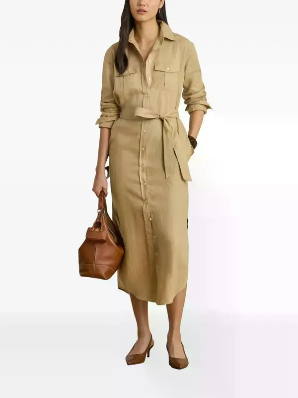 Ralph Lauren Belted Patch-pocket Midi Shirtdress - Neutrals