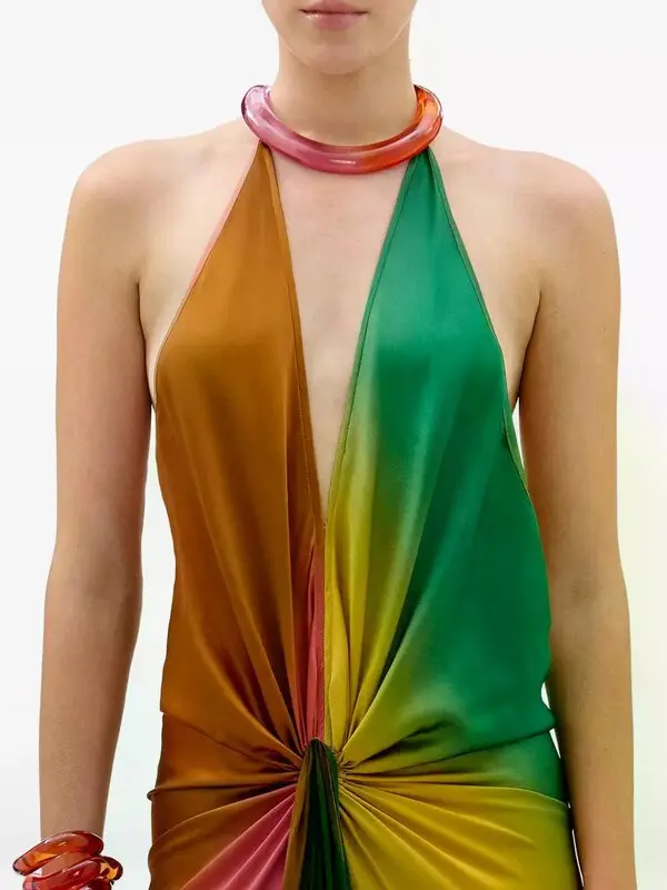 Silvia Tcherassi Halter Twisted Maxi Dress