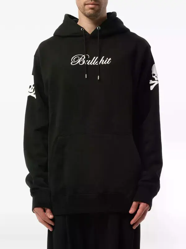 MASTERMIND WORLD Skull Print Drawstring Hoodie - Black