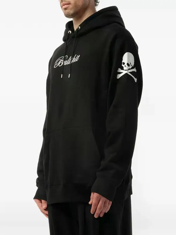 MASTERMIND WORLD Skull Print Drawstring Hoodie - Black