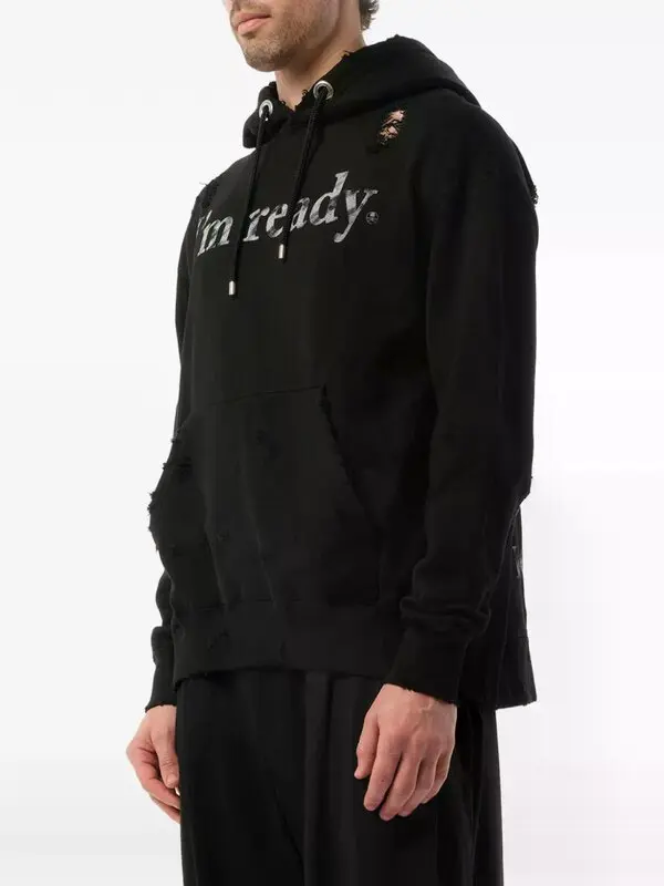 MASTERMIND WORLD Distressed Skull-print Hoodie