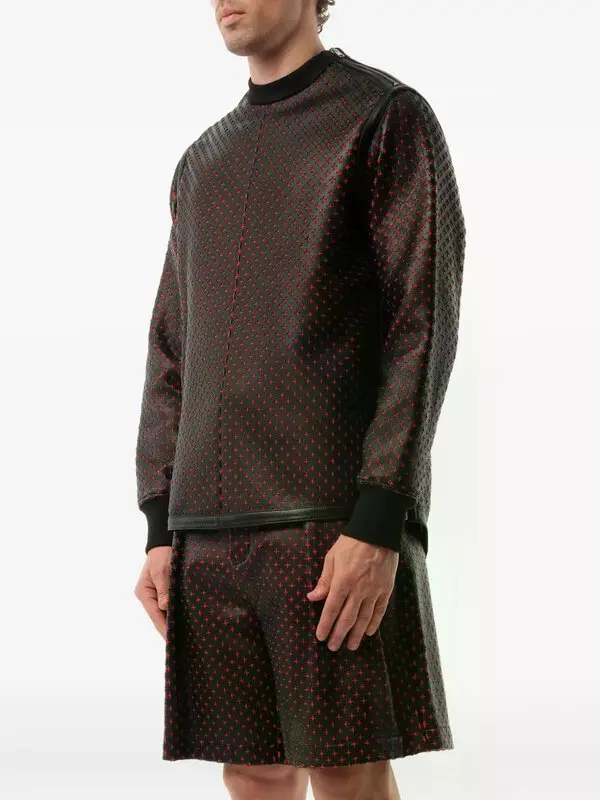 Givenchy Perforated Leather Sweater With Cross Motif
