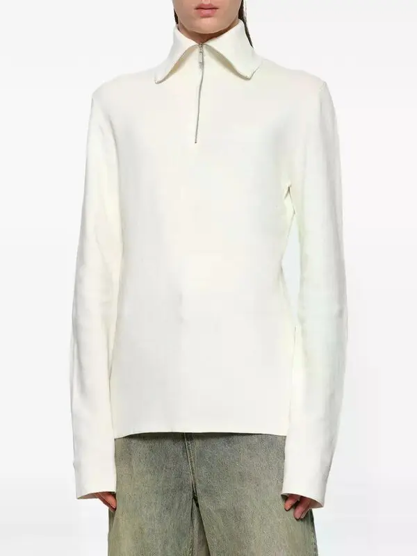 ENTIRE STUDIOS Zip-up Turtle-neck Sweater - Neutrals