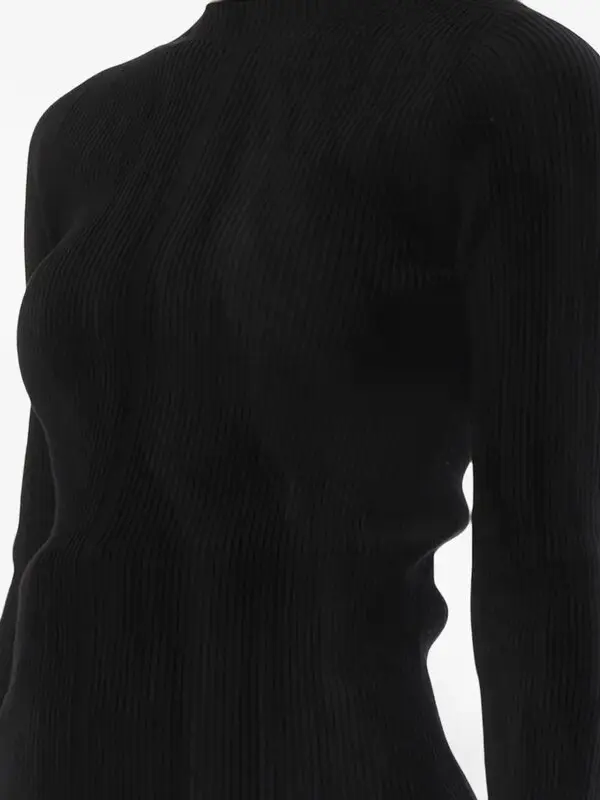 Rick Owens Ribbed Knit Crew Neck Sweater