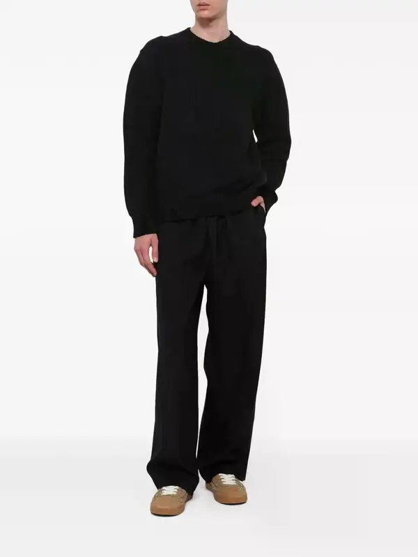 VOWELS Ribbed-trim Sweater - Black