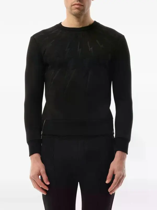 Neil Barrett Thunderbolt Crewneck Sweatshirt - Black