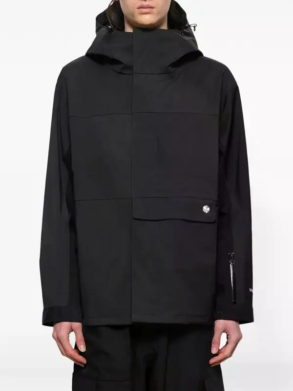 VOWELS Water-resistant Hooded Shell Jacket - Black