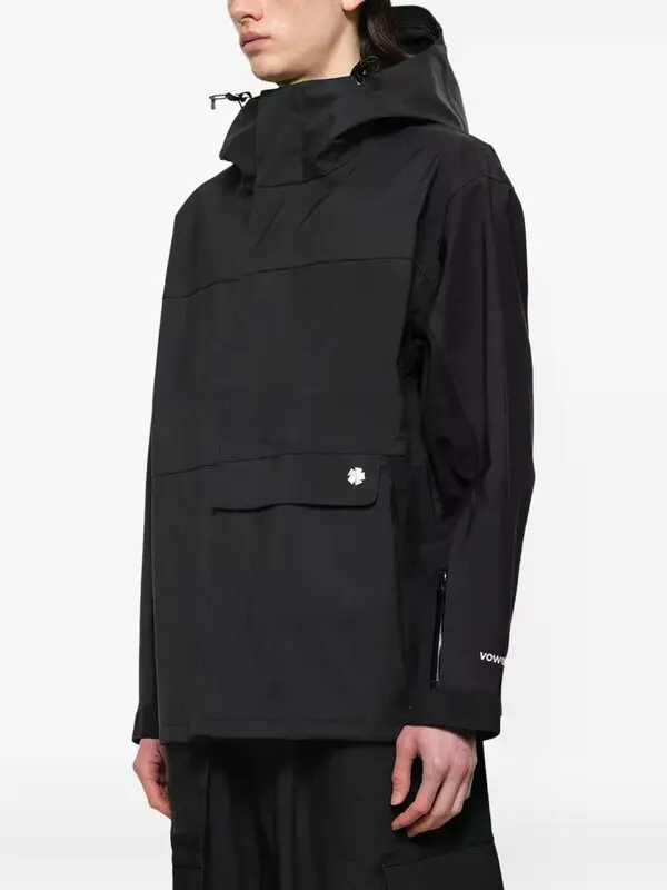 VOWELS Water-resistant Hooded Shell Jacket - Black