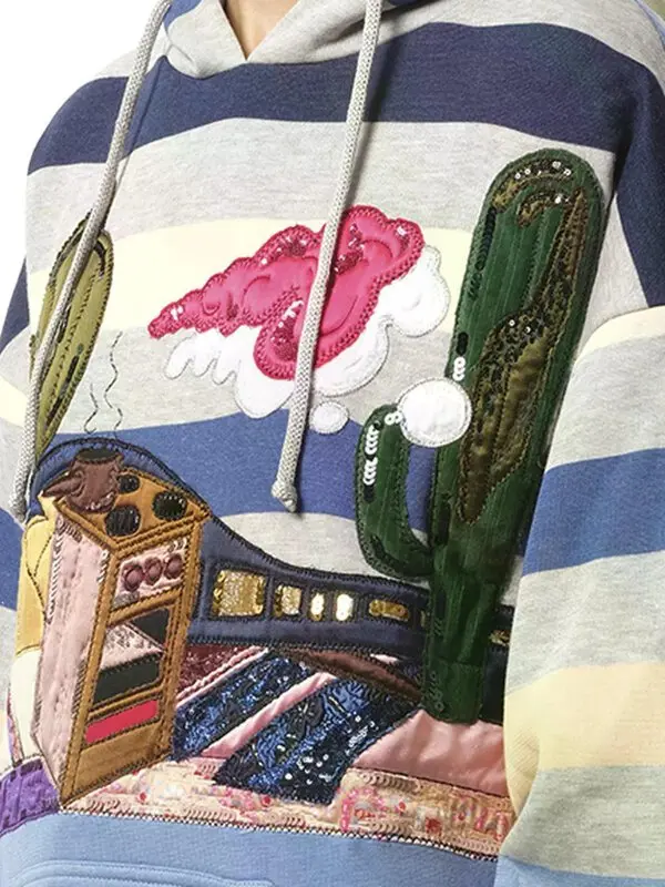 Marc Jacobs Striped Sequin Embellished Hoodie