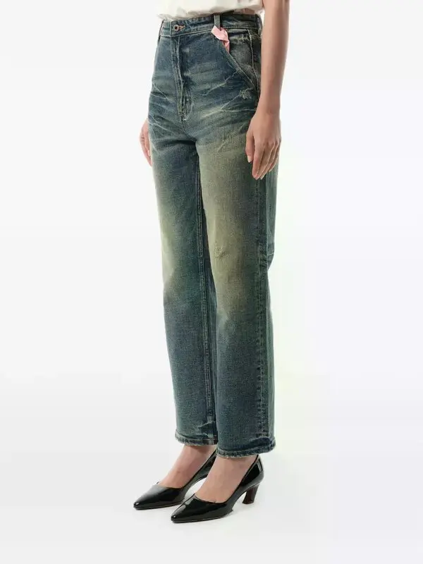 FAX COPY EXPRESS Straight Leg Jeans With Whiskering Effect