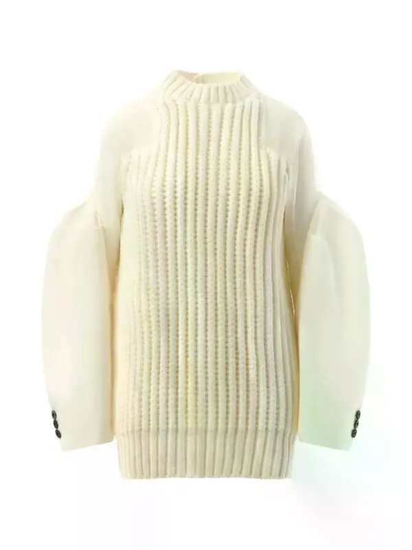 Sacai Layered Ribbed-knit Dress