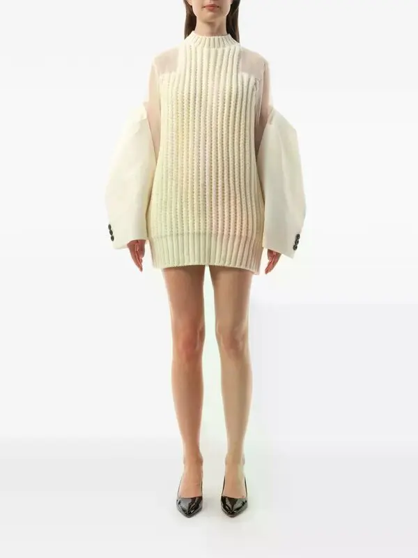 Sacai Layered Ribbed-knit Dress