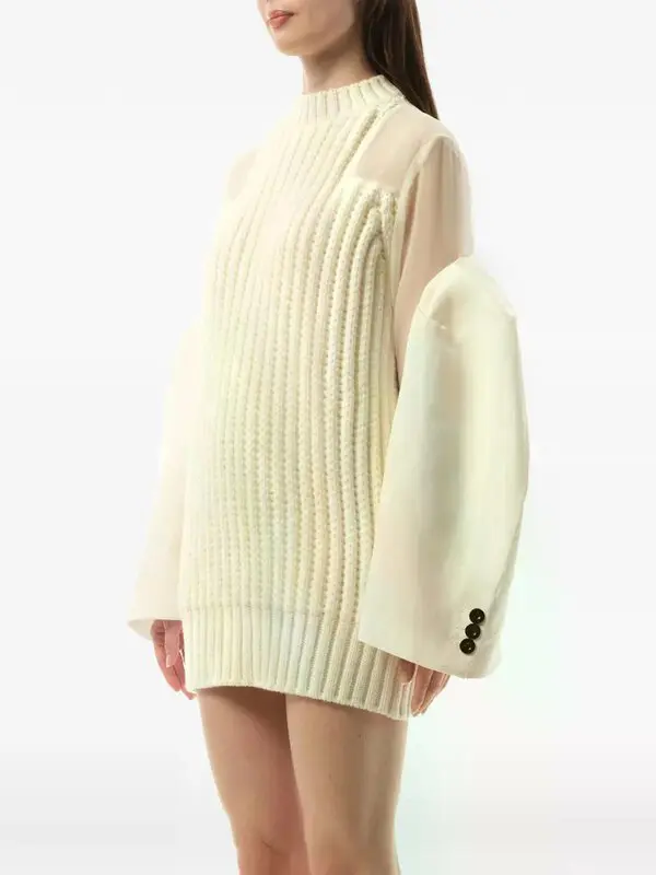 Sacai Layered Ribbed-knit Dress