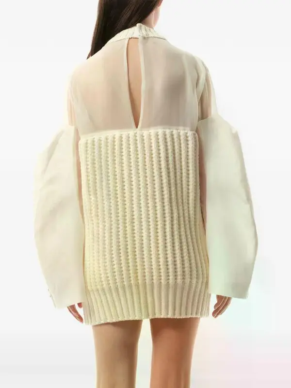 Sacai Layered Ribbed-knit Dress