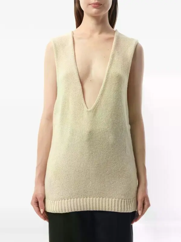 LANVIN Sleeveless V-neck Knit Sweater