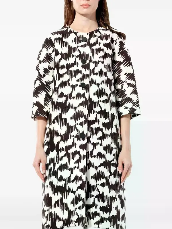 Balenciaga Abstract Pattern Button-up Coat