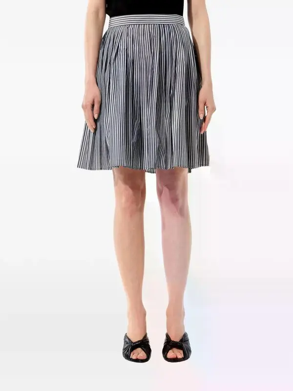 Balenciaga Striped Pleated Skirt