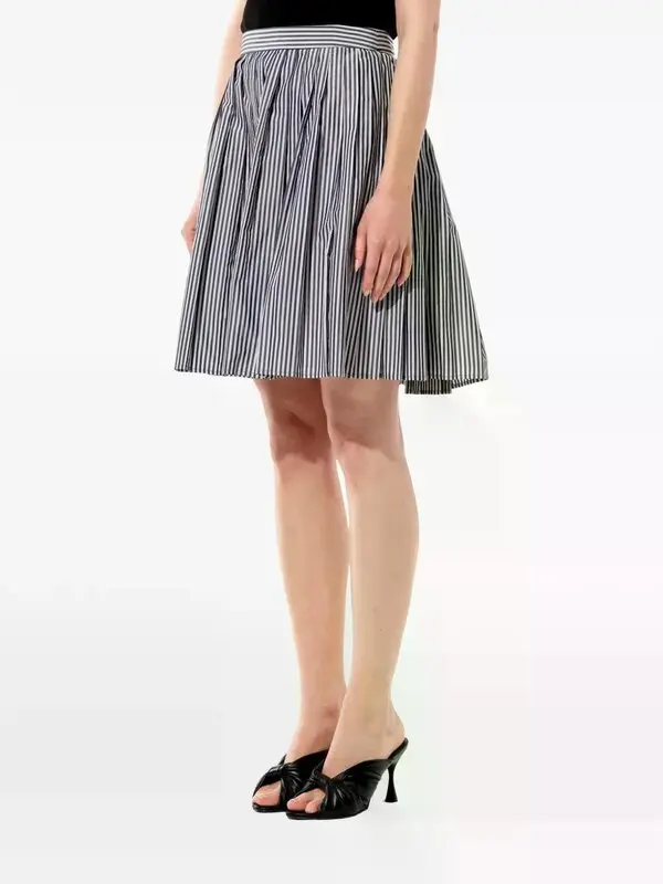 Balenciaga Striped Pleated Skirt