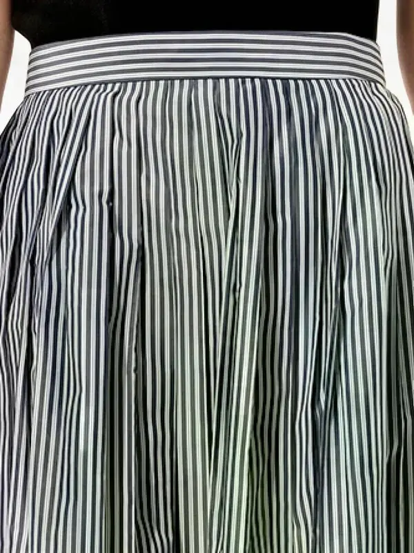 Balenciaga Striped Pleated Skirt