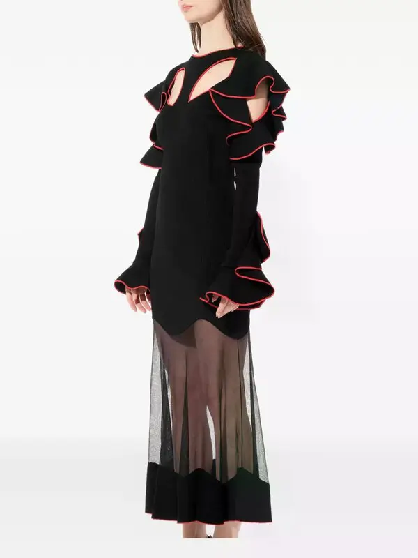 Alexander McQueen Ruffled Cut-out Dress