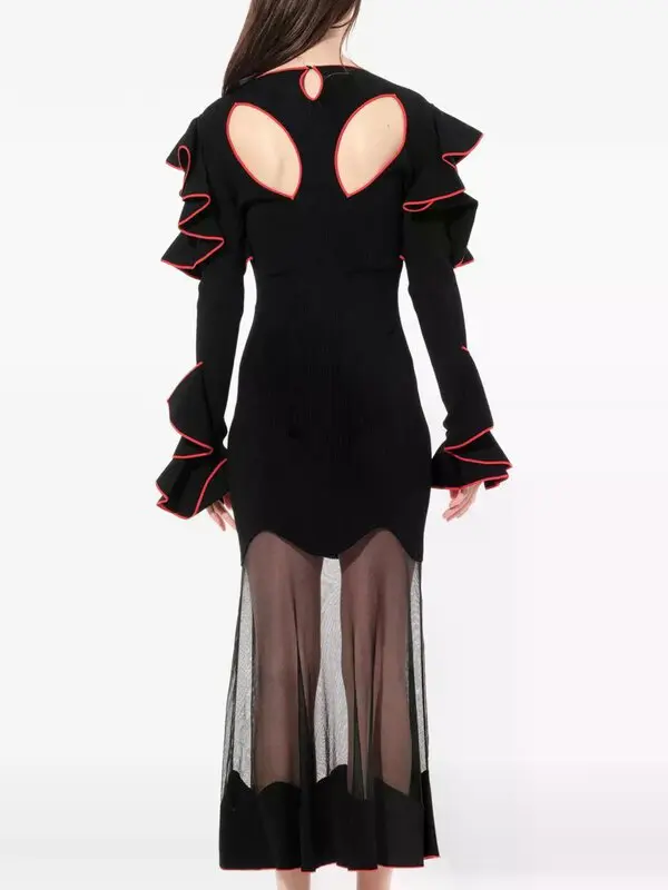 Alexander McQueen Ruffled Cut-out Dress