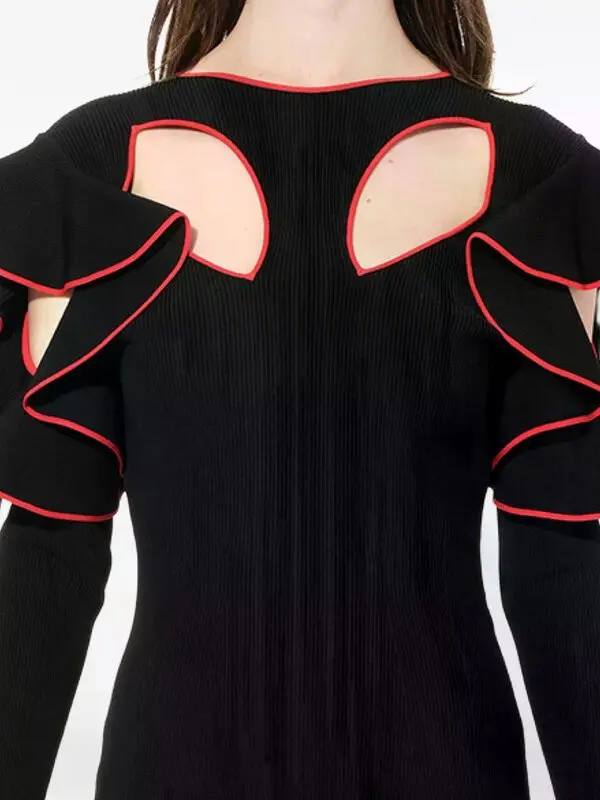 Alexander McQueen Ruffled Cut-out Dress