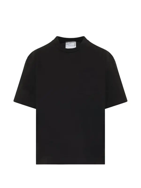 Sacai Cotton T-shirt With Chest Pocket - Black