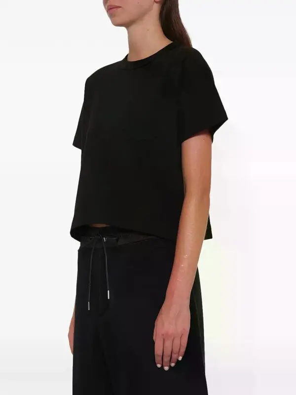 Sacai Cotton T-shirt With Chest Pocket - Black