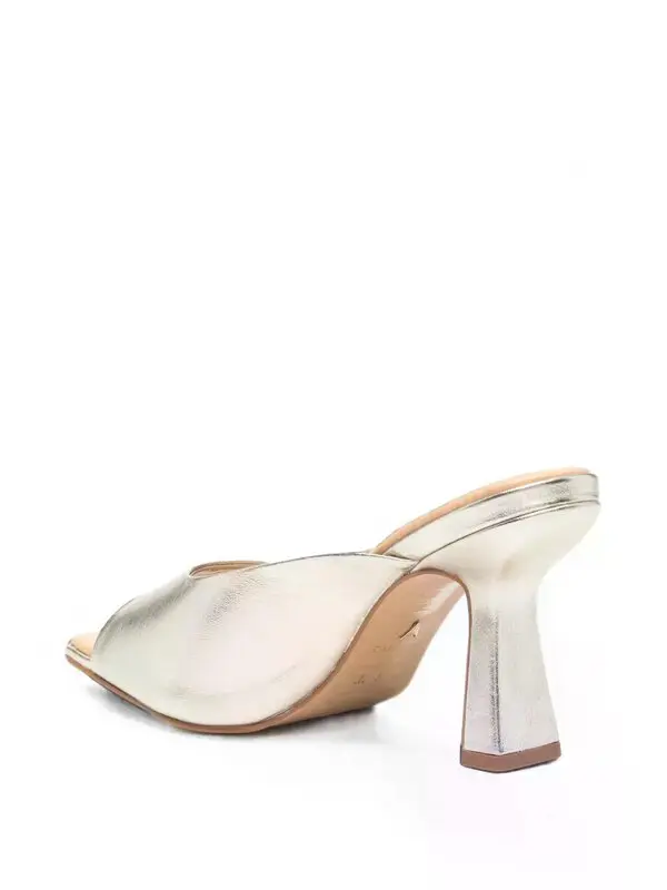 ANDREA CARRANO Square-toe Flared High Heel Sandals