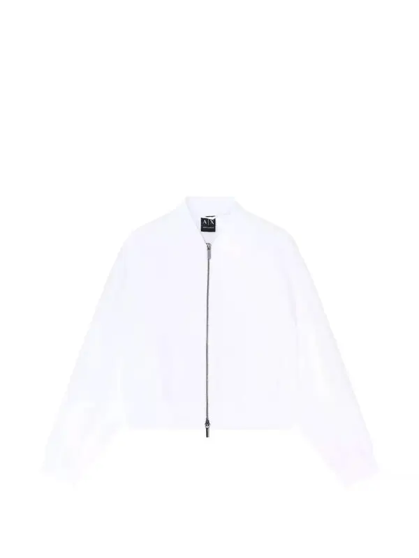 Armani Exchange Zip-fastening Jacket With Band Collar - White