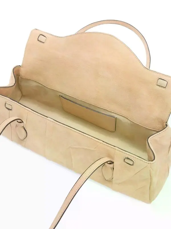 Ermanno Scervino Suede Shoulder Bag With Silver-tone Bar Detail