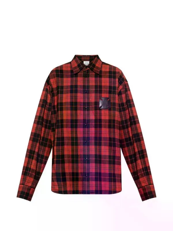 Vetements Tartan Appliqué Detail Shirt