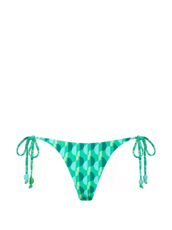 Seafolly Sorrento Printed Tie-side Bikini Bottoms - Green
