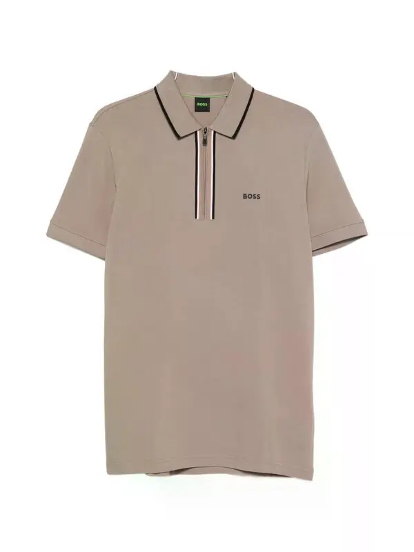 BOSS Philix Zip-fastening Polo Shirt - Neutrals
