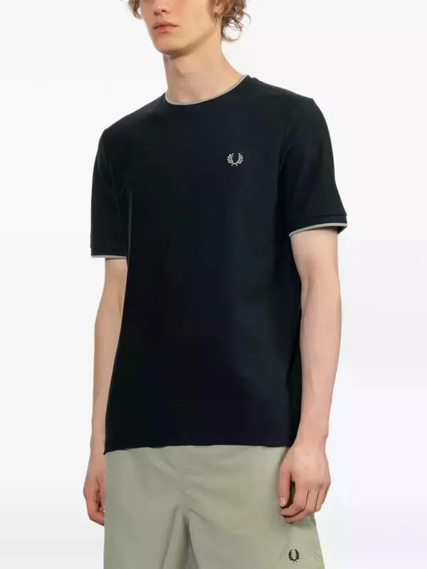 Fred Perry Logo-embroidered Crew Neck T-shirt - Blue