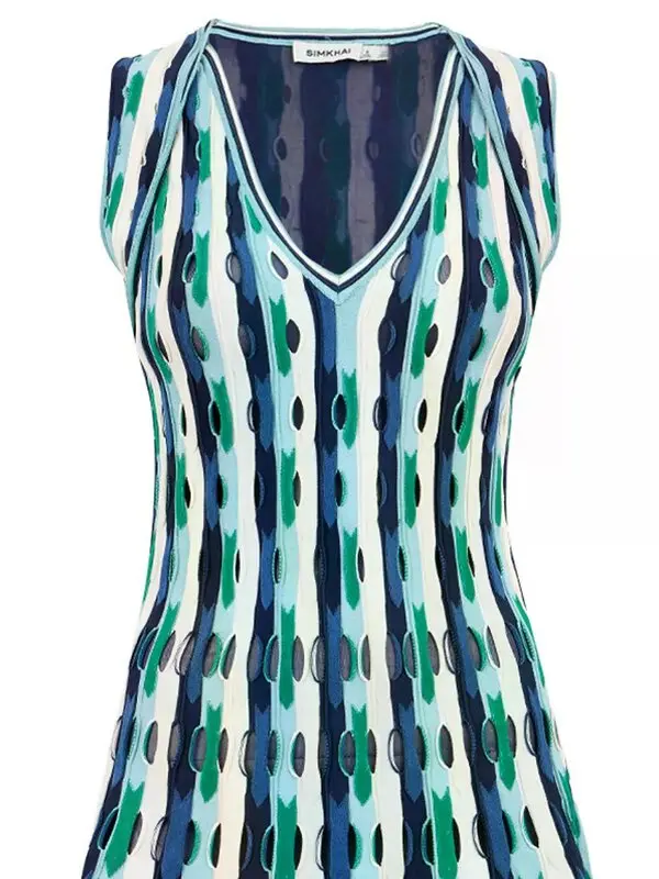 Simkhai Langley Pointelle-knit Mini Dress
