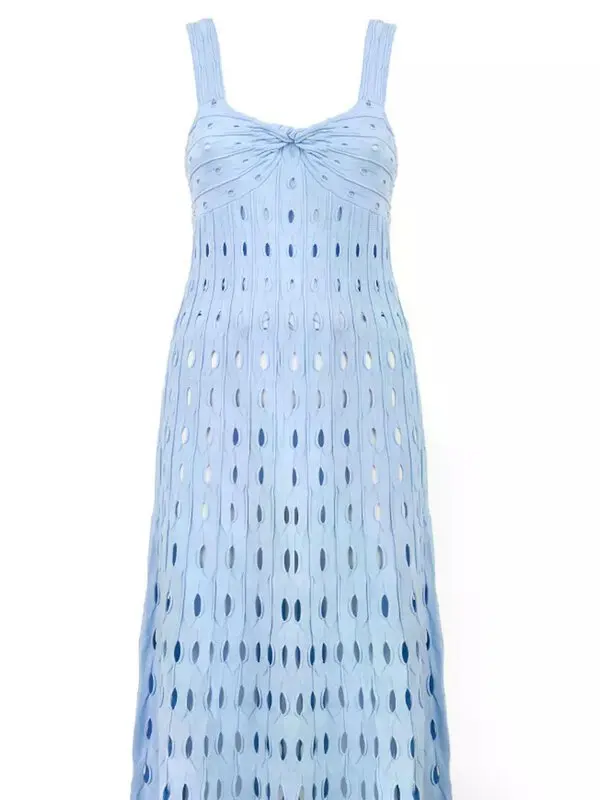 Simkhai Christina Cut-out Knit Midi Dress - Blue