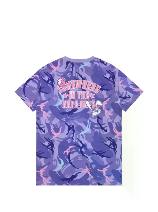 AAPE BY *A BATHING APE Camouflage Graphic T-shirt - Purple